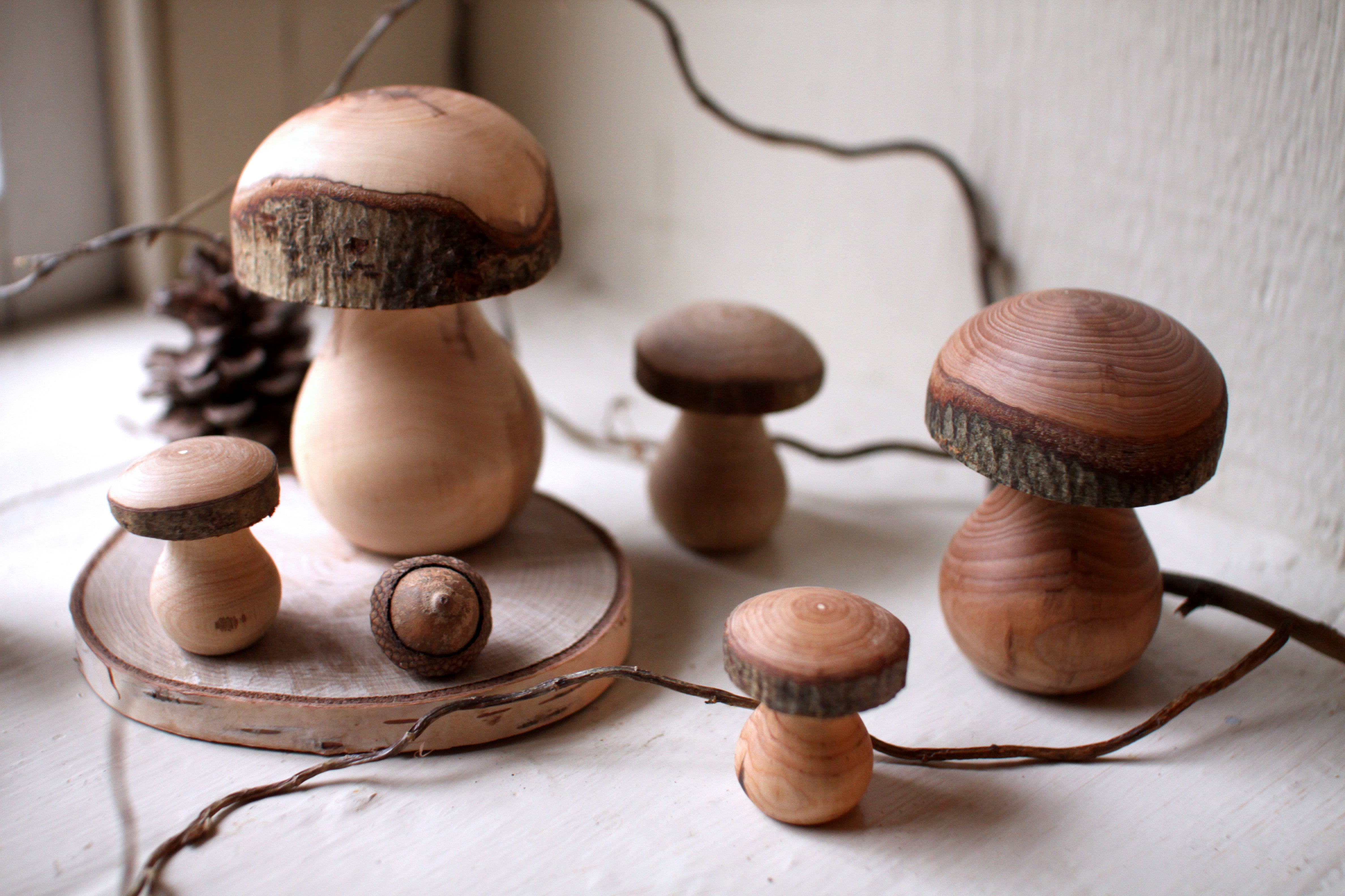 Wooden Toadstools – A Toy Garden